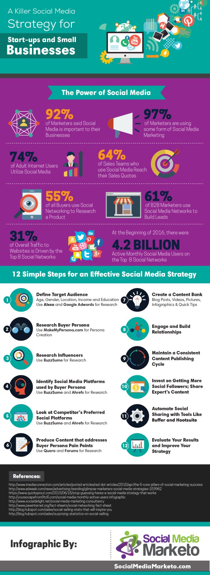 Startup Social Media Marketing Strategy Infographic